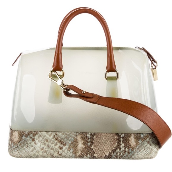 Furla | Bags | Euc Rare Furla Boston Jelly Bag With Python Leather | Poshmark